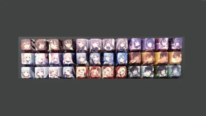 Keycaps Genshin Impact Keycaps 4คีย์/ชุดคีย์บอร์ดแบบกลไก OEM โปรไฟล์ ...