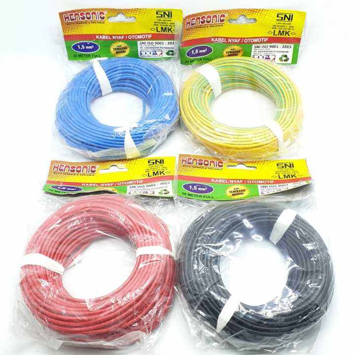 Hensonic NYAF 1,5mm 20M Kabel Listrik Kabel NYAF Kabel Otomotif 1,5mm Serabut SNI LMK 20Mtr Full ...