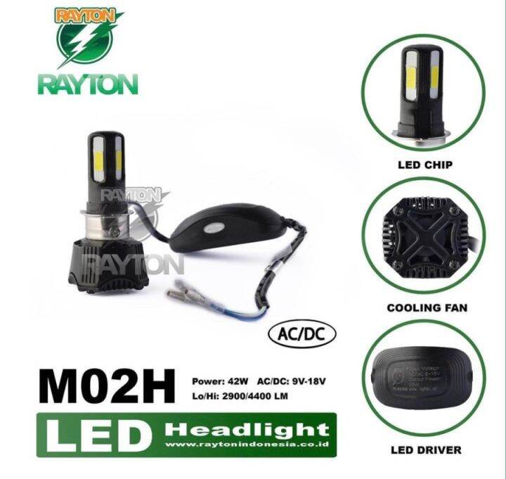 RTD RAYTON M02H / Lampu Led Motor H4 H6 Universal RTD Rayton M02H 4 ...