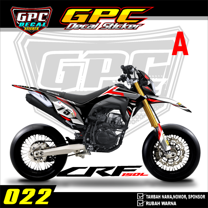 Decal custom Variasi CRF 150 L Trail supermoto Sticker Fullbody Trail Supermoto skull-Dekal ...
