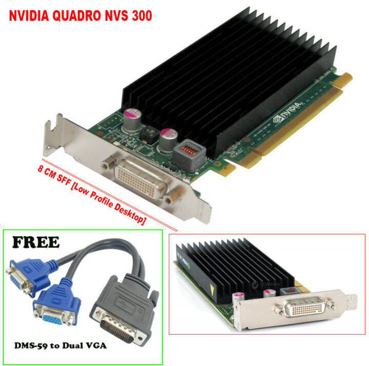 HP NVIDIA QUADRO NVS 300 512MB PCIE X16NVS 285 8cm SFF DMS-59 to Dual ...