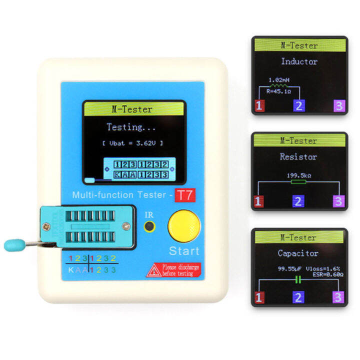LCR-T7 T7 Transistor Tester TFT Diode Triode Capacitance Meter LCR ESR ...