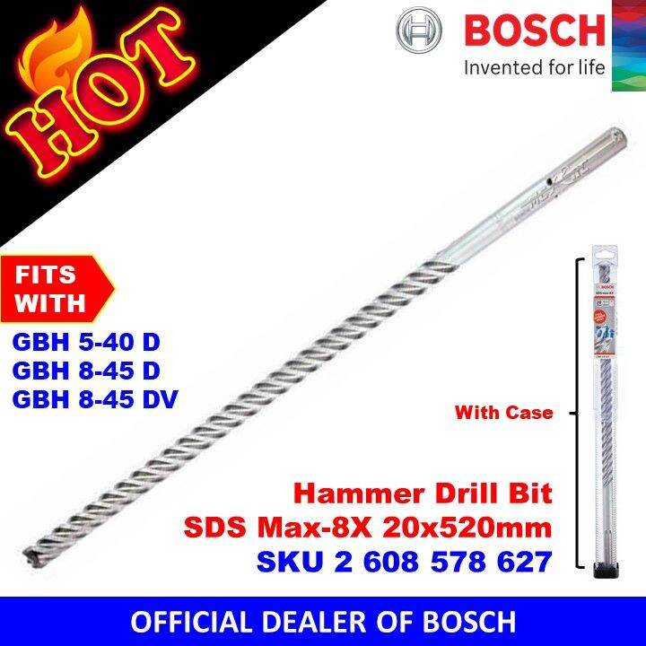 Bosch Hammer Drill Bit SDS Max-8X 20x520mm - 627 Original | MC ARC ...