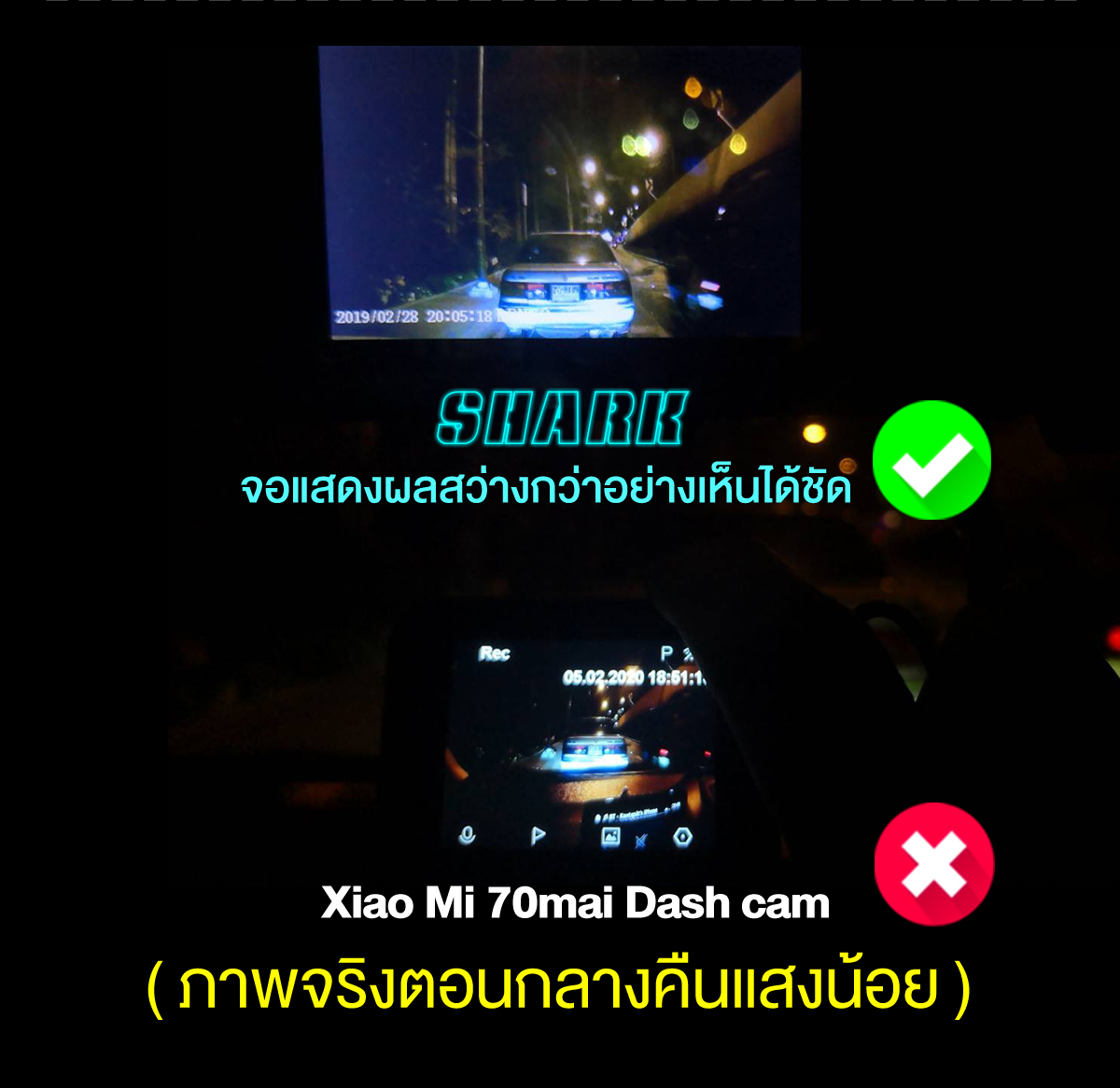 กล้องติดรถยนต์ Dengo Shark คุ้มค่า จอกว้าง สว่างกว่า ชัด Full HD 1080P ...