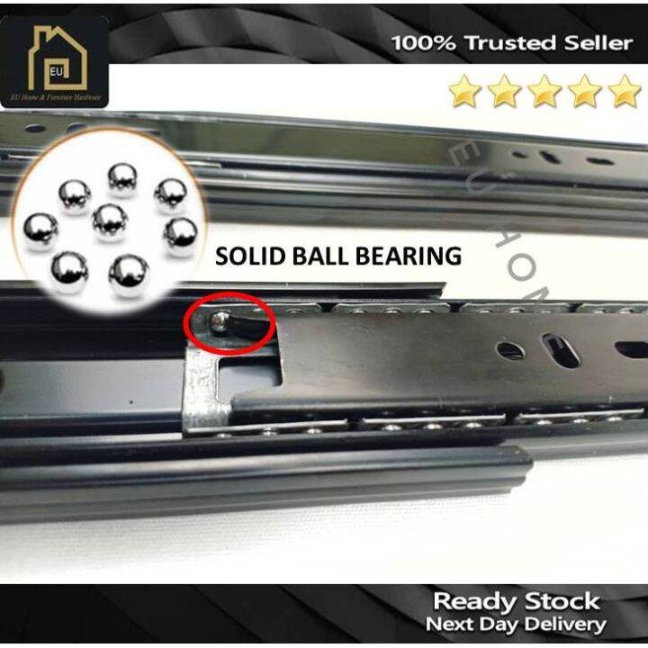 Cabinet Heavy Duty Black Quality Full Extension Drawer Slide Runner ...