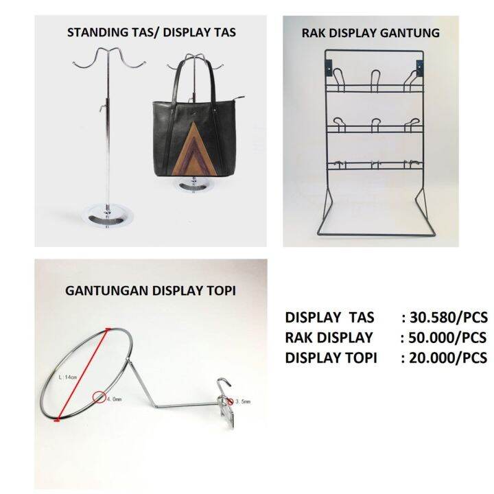Rak Display Gantungan/Standing Tas/Rak DisplayDisplay Topi/Harga/Pc ...