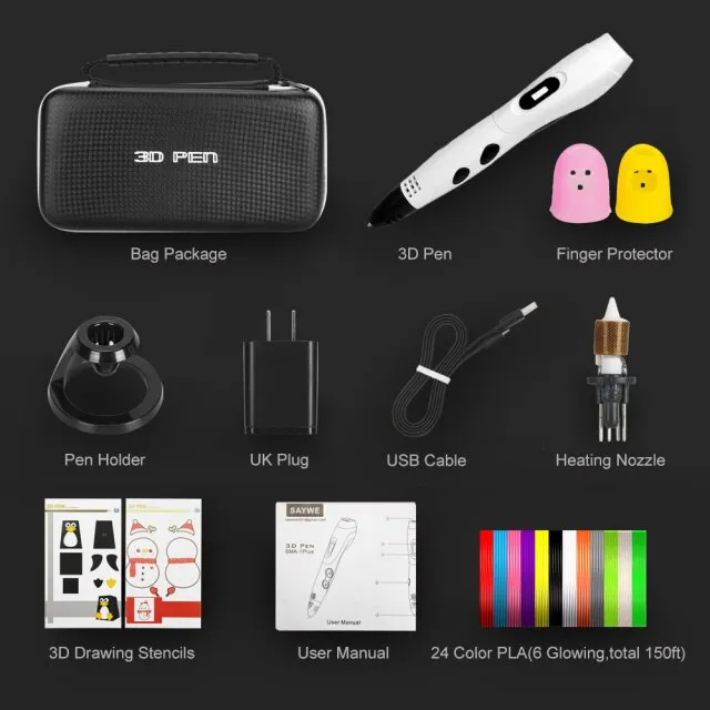 3D Pen SMA-1plus With 24 Colors 48 Meter PLA Filament,professional ...