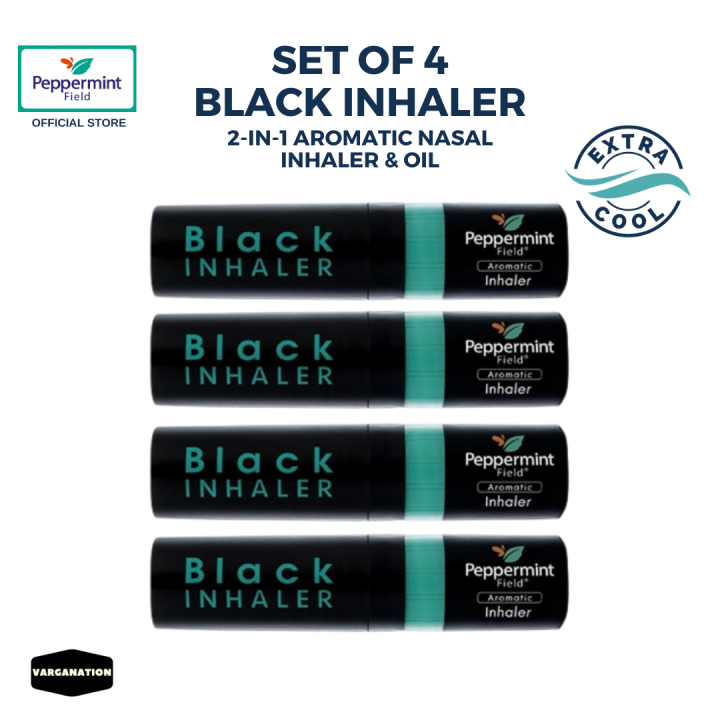 Bundle of 4 Peppermint Field Black Inhaler - Nasal Inhalers - Relaxing ...