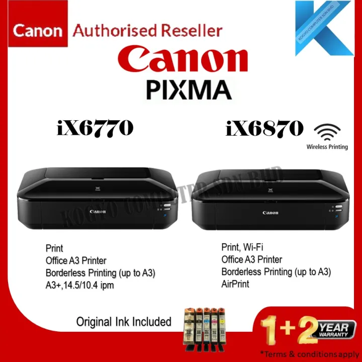 Canon Pixma IX6770 IX6870 A3 Inkjet Printer | Lazada