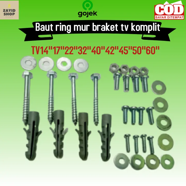 BAUT ring baut lengkap TV Briket Bracket TV LED 14 inch sampai 50inch ...
