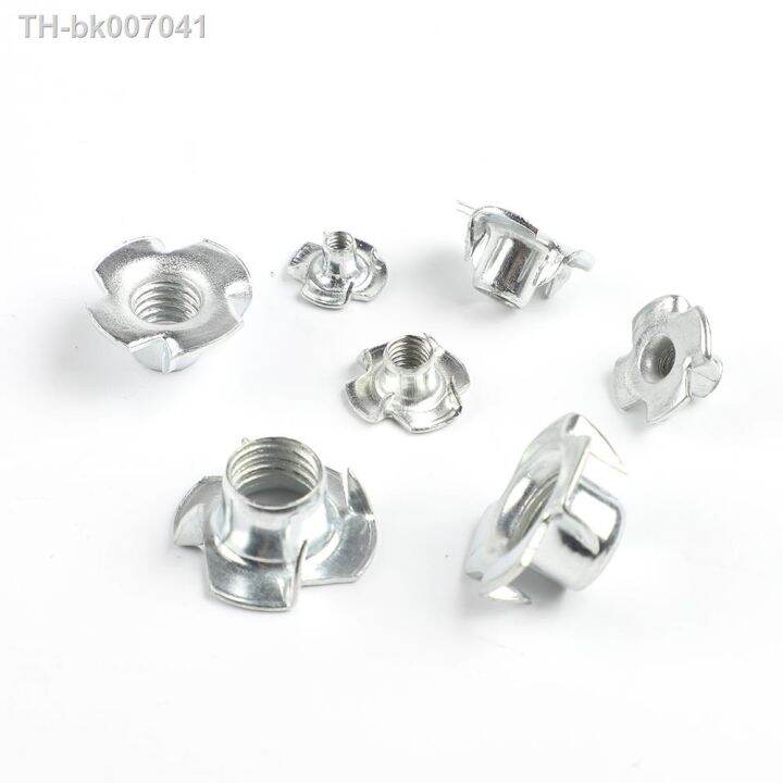 10pcs/lot M3 M4 M5 M6 M8 M10 Zinc Plated Four Claws Nut Speaker Nut T-nut Blind Pronged Tee Nut ...