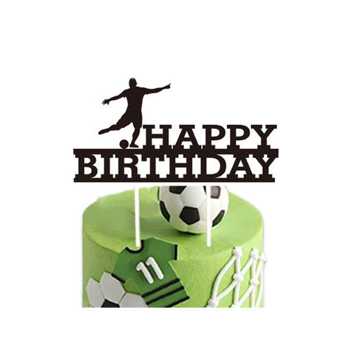 (SG SELLER) Soccer Silhouette Goal Cake Topper - Football Themed ...