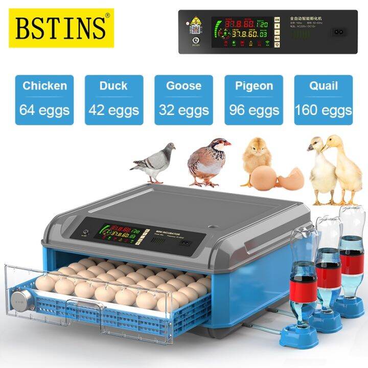 64 Eggs Drawer Automatic Incubator for Egg Brooder Bird Chick Chicken ...