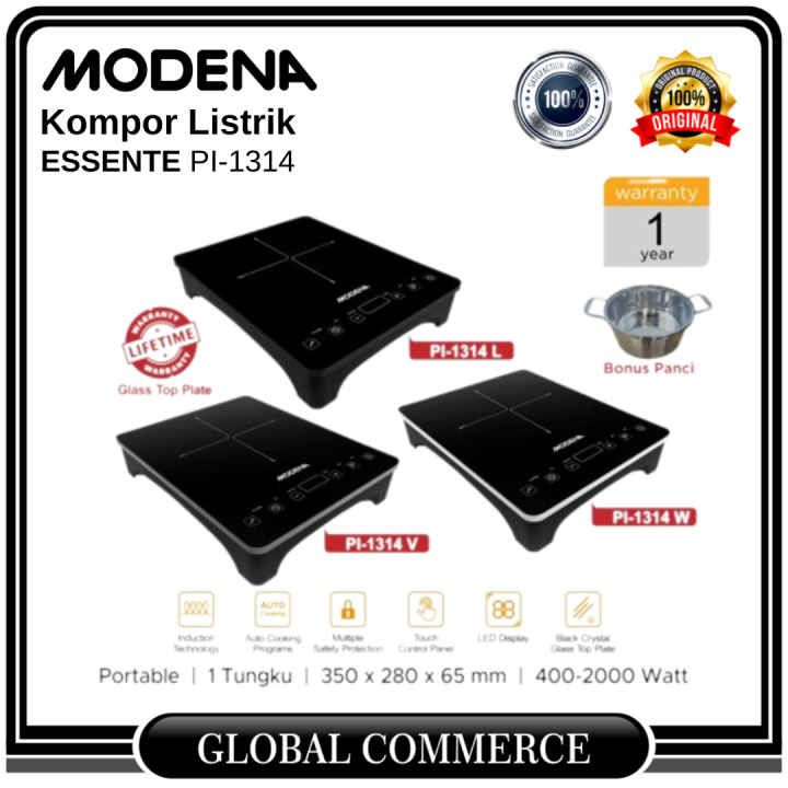 Modena ESSENTE PI 1314 Portable Induction Cooker Kompor Listrik PI1314 ...