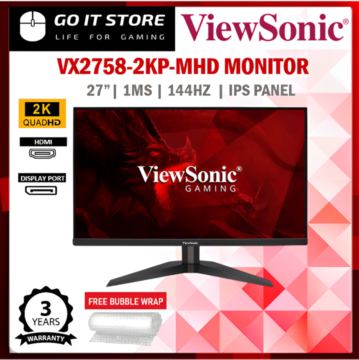 ViewSonic VX2758-2KP-MHD 27" 2K WQHD 1ms 144Hz Flat AMD FreeSync Gaming ...