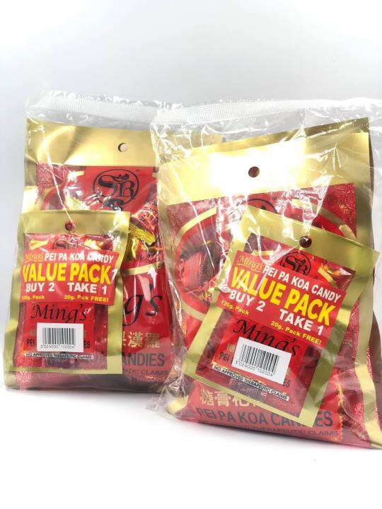 Mings Pei pa koa Candy Value pack ( 2 packs 120g free 1 pack 20g ) | Lazada PH
