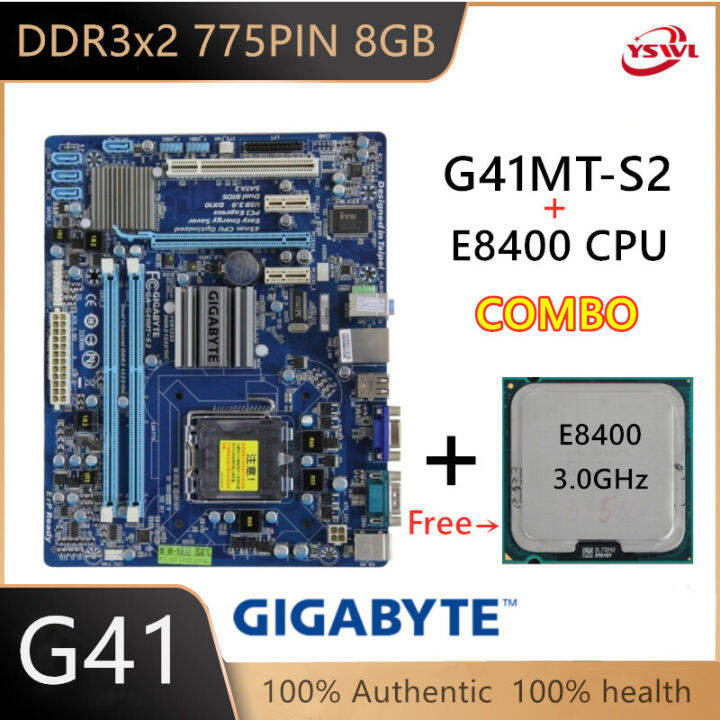 สำหรับ Gigabyte G41MT-S2เมนบอร์ด DDR3 (Wiht ฟรี In E5700หรือ E8400 ...