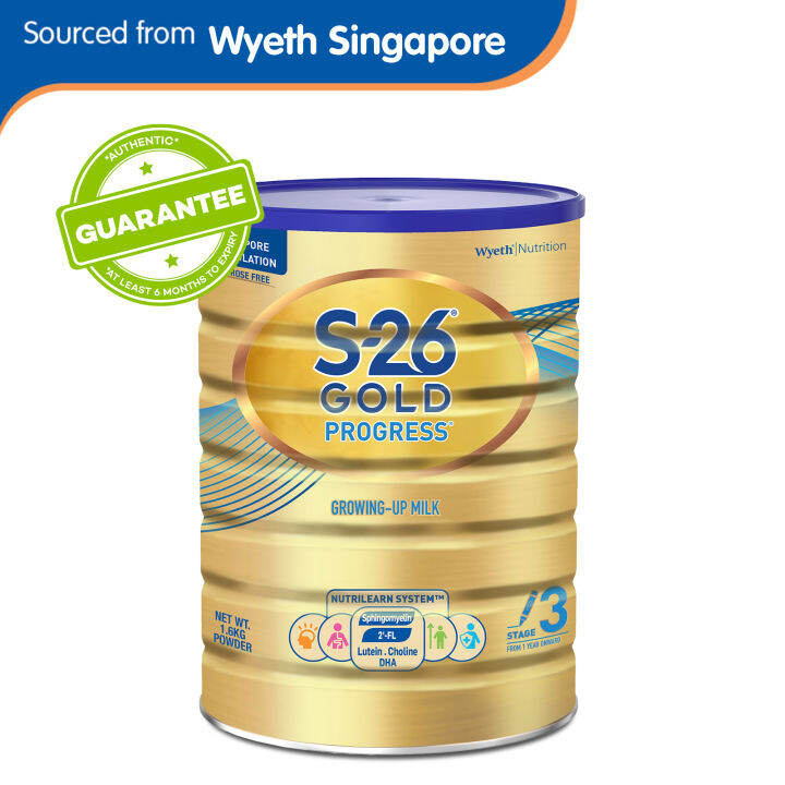 Wyeth S-26 Gold Progress Stage 3 Growing-up Formula 1.6kg - From 12 Months | Lazada Singapore