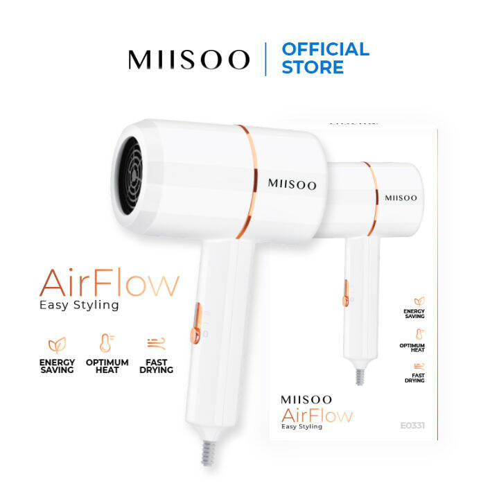 MIISOO Hair Dryer AirFlow Easy Styling Pengering Rambut Ionik ...