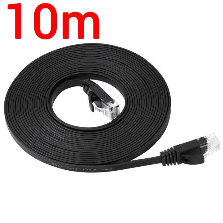 ISUT 5M/10M/15M/20M/30M/50M CAT6 Ethernet Cable Flat RJ45 LAN Internet ...