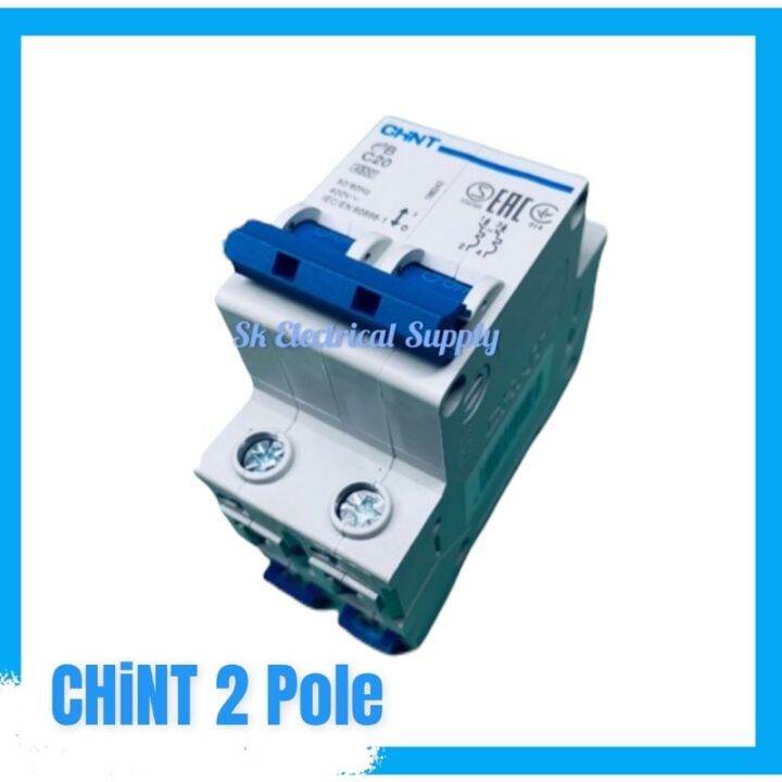 CHiNT 2 Pole MCB Miniature Circuit Breaker SK Electrical | Lazada PH