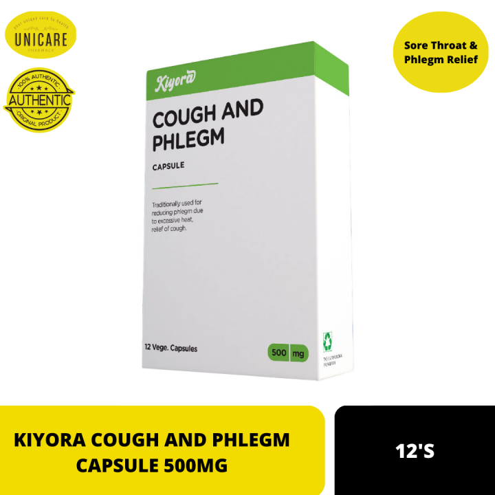 KIYORA COUGH AND PHLEGM CAPSULE 500MG 12'S | Lazada