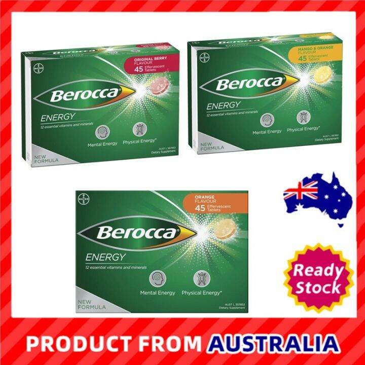 Berocca Effervescent Vitamin C (Orange / Mango Orange Flavor/Berry/3 ...