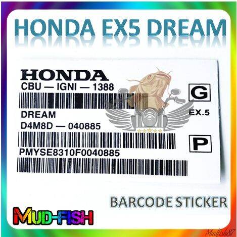 HONDA EX5 DREAM BARCODE STICKER | Lazada