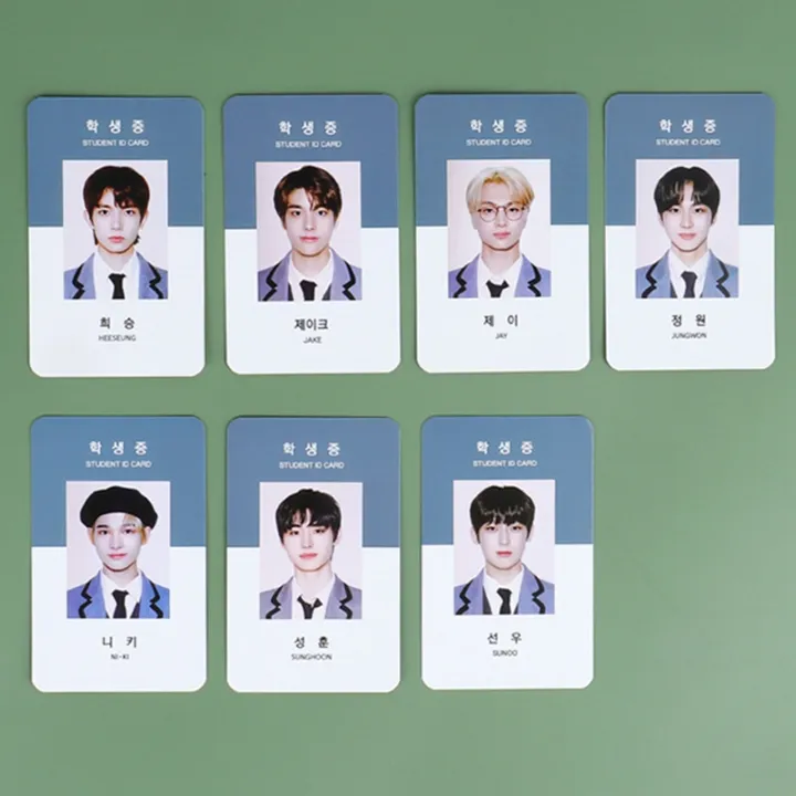 7ชิ้น/เซ็ต Kpop ENHYPEN Photocards 2021 Student ID Card Photocard ...