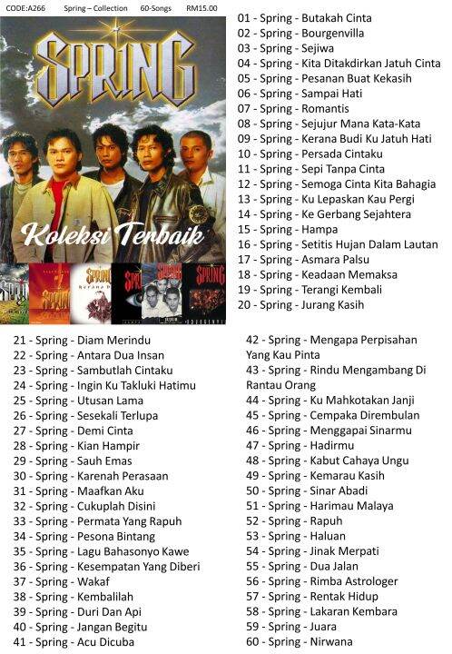 Usb Pendrive Siap Lagu Malay Melayu Spring Album Song A266 | Lazada