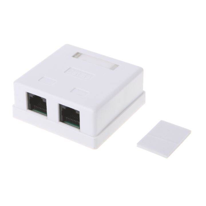 Rj45 Junction Box Cat5e Network Connector 2 Port Desktop Extension