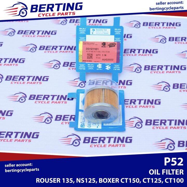 OIL FILTER Rouser 135 NS125 Bajaj Boxer CT150 CT125 Genuine DD121181 ...