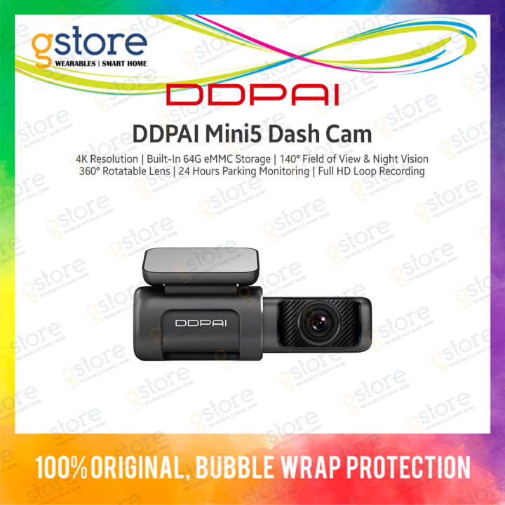 DDPAI Mini5 Dash Cam (4K Resolution, 360° Rotatable Lens, Full HD Loop Recording) 1 Year ...