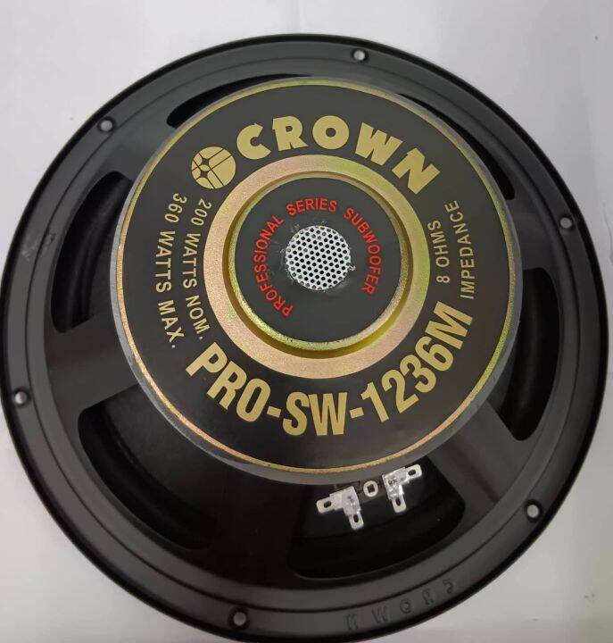 Original Crown PRO-SW-1236M 360W 8 Ohms 12 inches Dual Professional ...