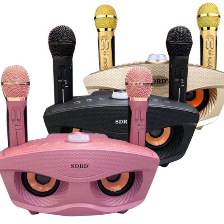 Original SDRD Bluetooth Speaker with 2 Wireless Rechargeable Microphone ...