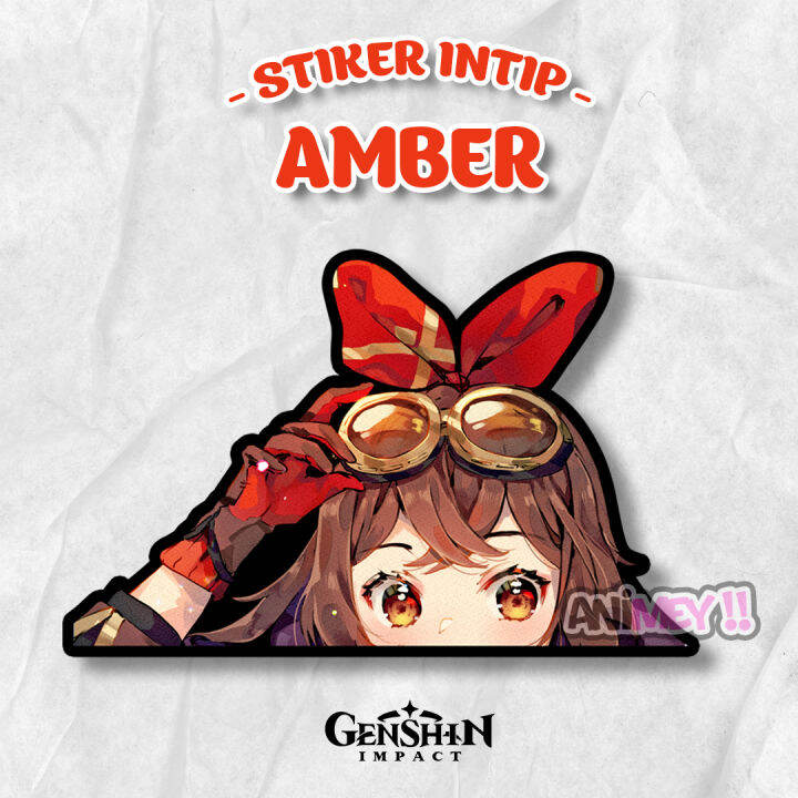 Stiker Intip Amber Genshin Impact / Sticker Anime Waterproof | Lazada ...