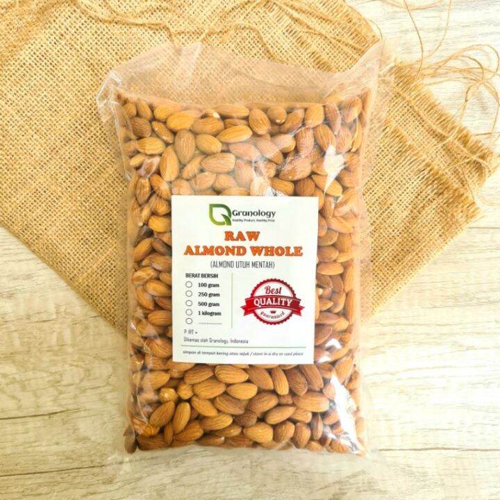(RAW) Kacang Almond Utuh Mentah / Almond Whole Raw (1 kilogram) | Lazada Indonesia