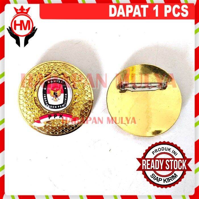 Pin Kip Ppk Model Padi Kapas Bulat Pin Ppk Komisi Independen Pemilihan Harapan Mulya 1 Pcs