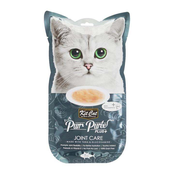 Kit Cat Purr Puree Plus + Liquid Cat Treats - Joint Care (Tuna) (4 X ...