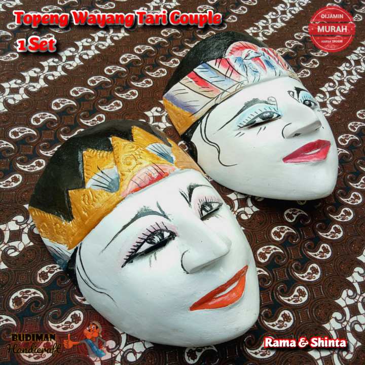Topeng Wayang Tari Klana Couple 1 Set isi 2 pcs = Rama & Shinta ...