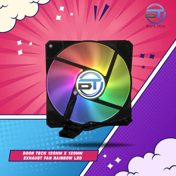 Boontech 12VDC 15Led 4 Colors Exhaust Fan | Exhaust Fan for PC | 12v ...