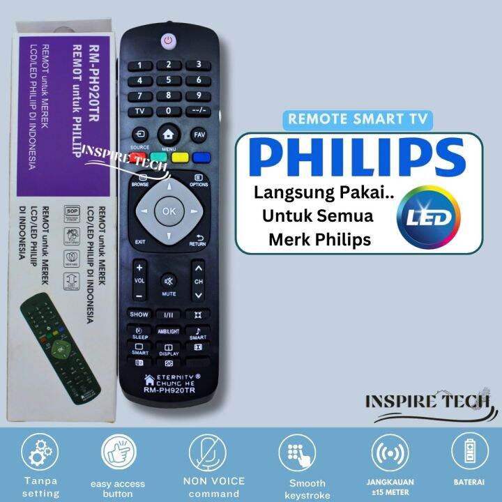 Remote TV Philips SMART TV LCD LED MULTI UNIVERSAL 920tr Bisa Untuk ...