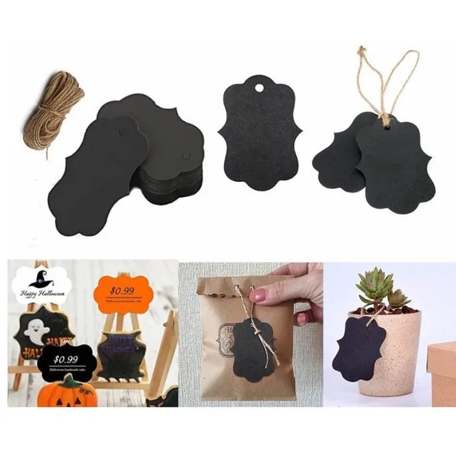 Kraft Paper Gift Tags BLACK (Fancy Shape) | Lazada PH