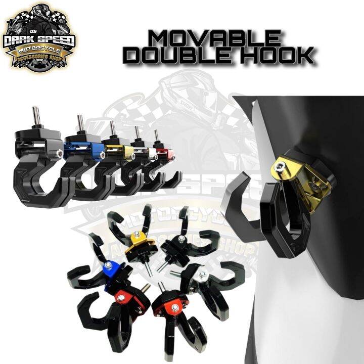 MURASAKI Motorcycle Universal Helmet Hook Double Hooks Full Alloy ...