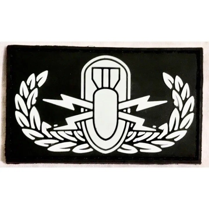 EOD Explosive Ordnance Disposal Badge PVC patch with Velcro BLACK EOD ...