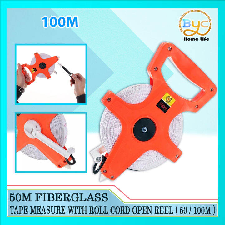 Tape Measure Reel Fiberglass Meter 50m/100m inch Metric Scale For ...