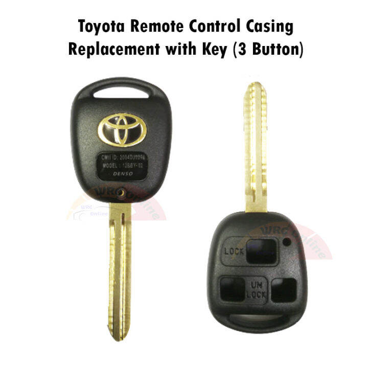 Toyota Remote Control Casing Replacement with Key (3 Button) (1pc) | Lazada