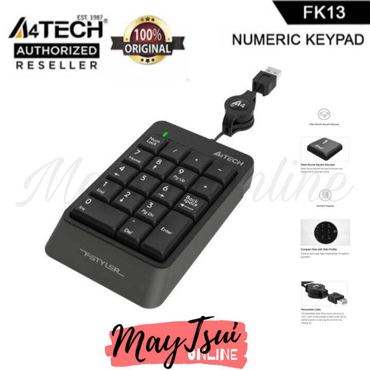 A4tech Fstyler Fk13 Retractable Sleek Compact Numeric Keypad Usb Numpad