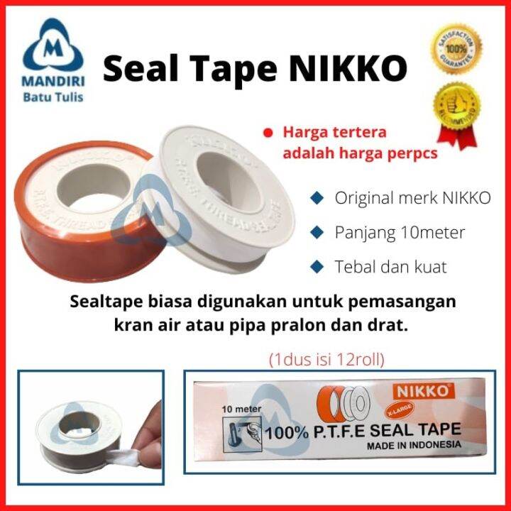 Siltip NIKKO / Isolasi Kran Solasiban Putih Seal Tape 10 Meter Sealtape ...