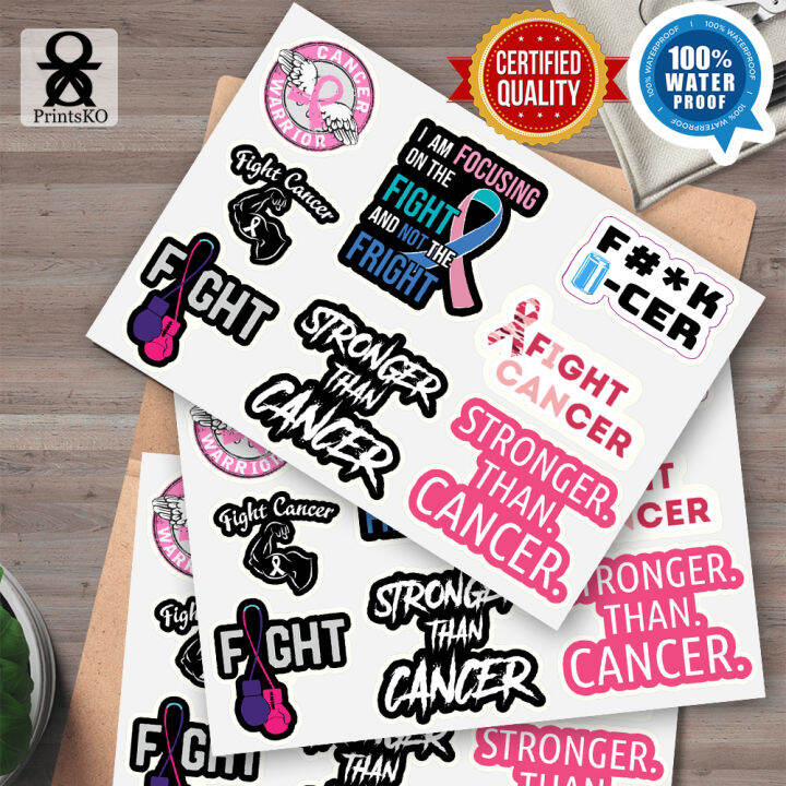 High Quality Waterproof Vinyl Sticker with Cancer - Fight Cancer Design ...